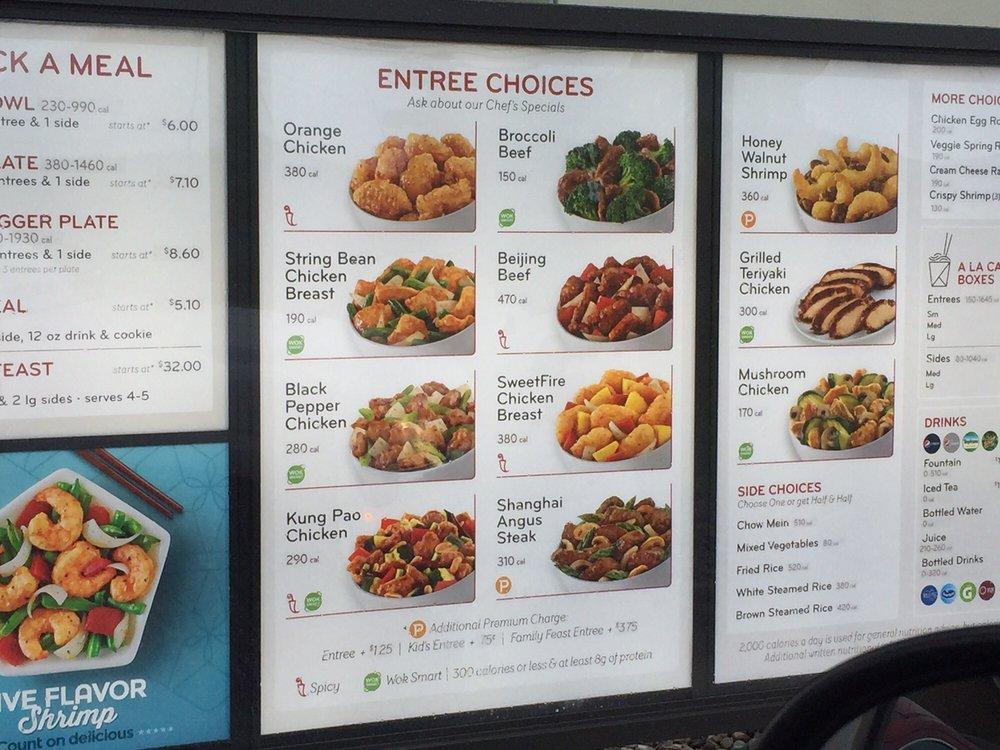 Menu at Panda Express fast food, Elizabethtown