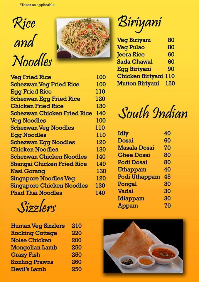 Menu at Sunflare Multicuisine Restaurant, Chennai