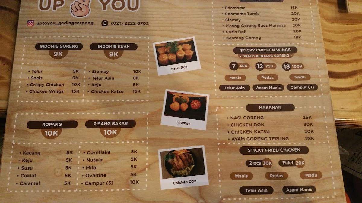 Carta de Up To You Cafe Serpong, Cihuni