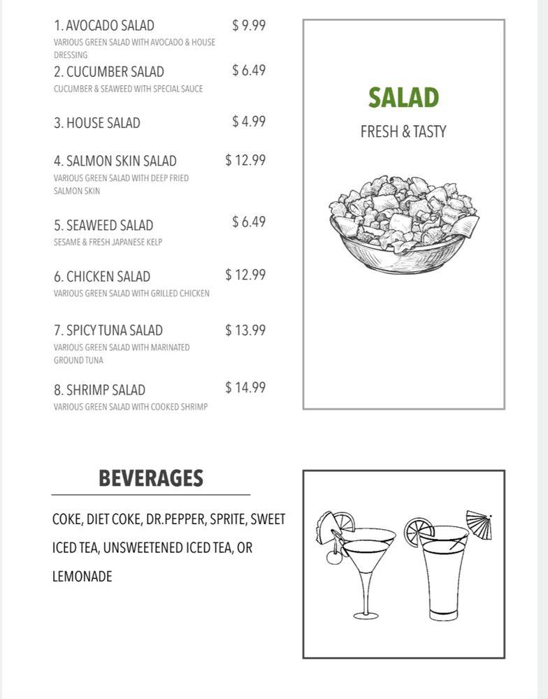 Menu at Volcano Asian Restaurant, El Centro