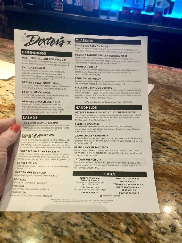 Menu at Dexter's of Lake Mary pub & bar, Lake Mary