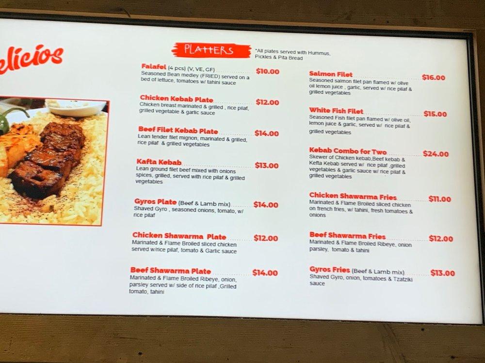 Menu at Mediterranean Spinners restaurant, Azusa
