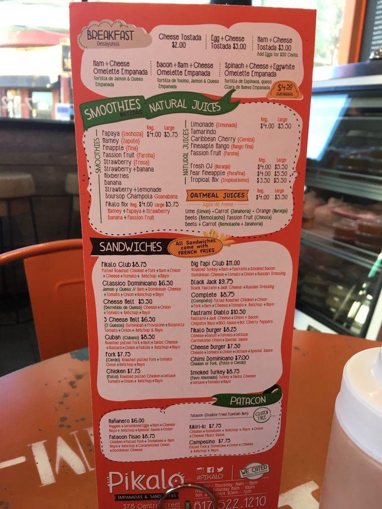 Menu at Pikalo JP restaurant, Boston, 360 Centre St