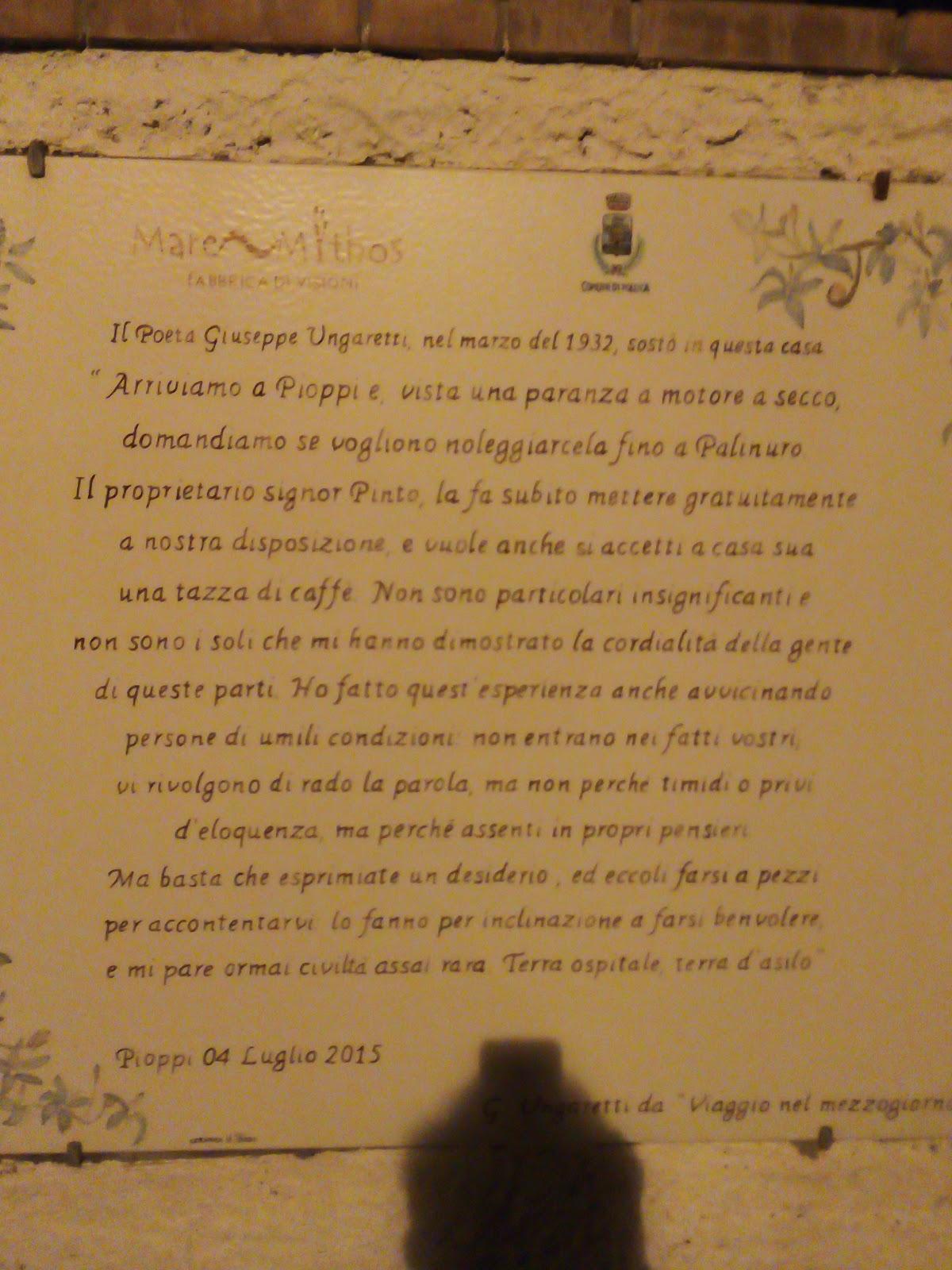 Menu at Porto del Fico restaurant, Pioppi