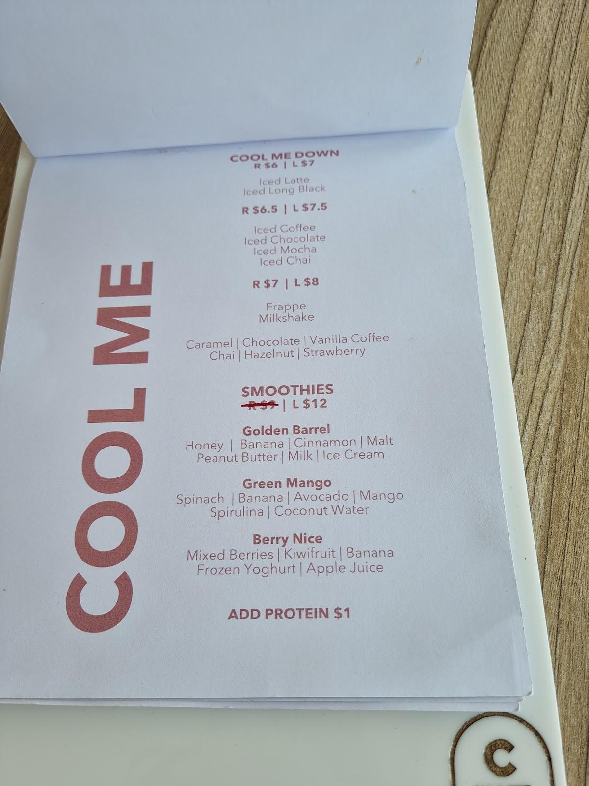 Carta de The Common Room Espresso Bar, Rural View