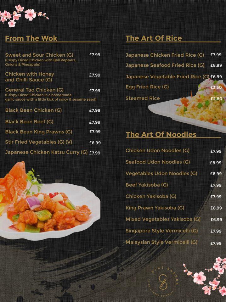 Menu at Blue Sakura Leeds restaurant, Leeds