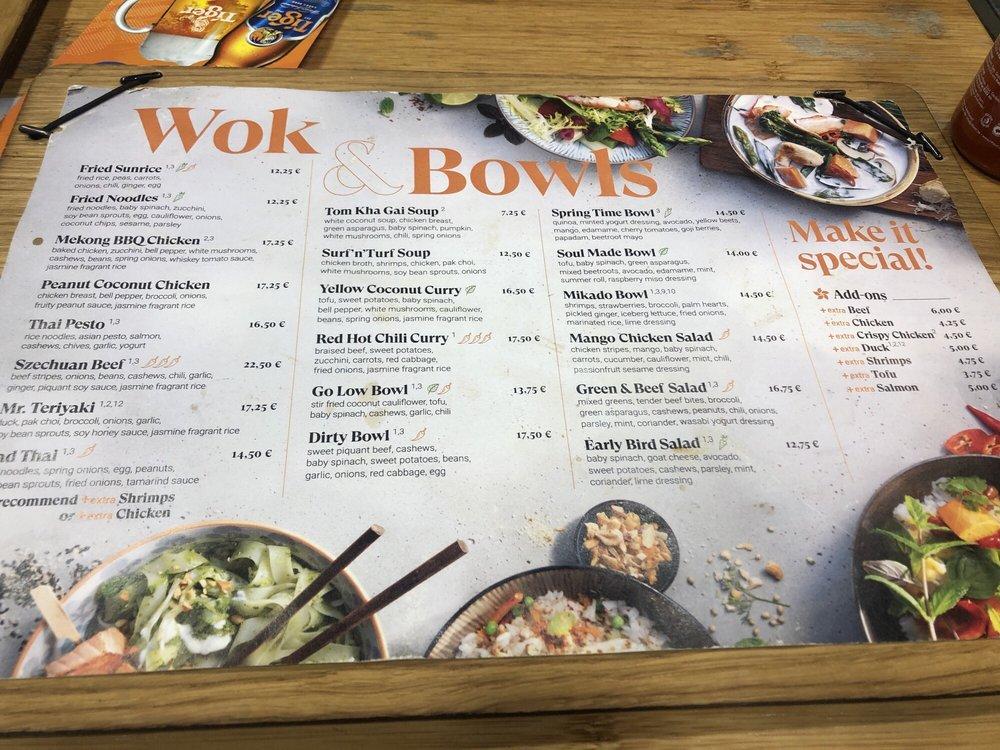 Menu at coa Asian Food & Drinks restaurant, Frankfurt, Terminal 1