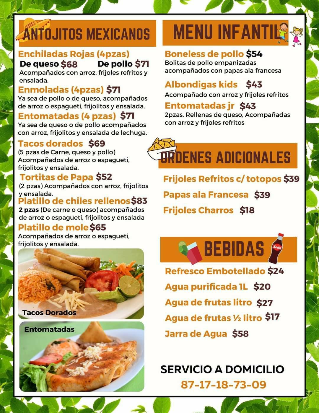 Carta del restaurante Cocina El Eden matriz, Torreón