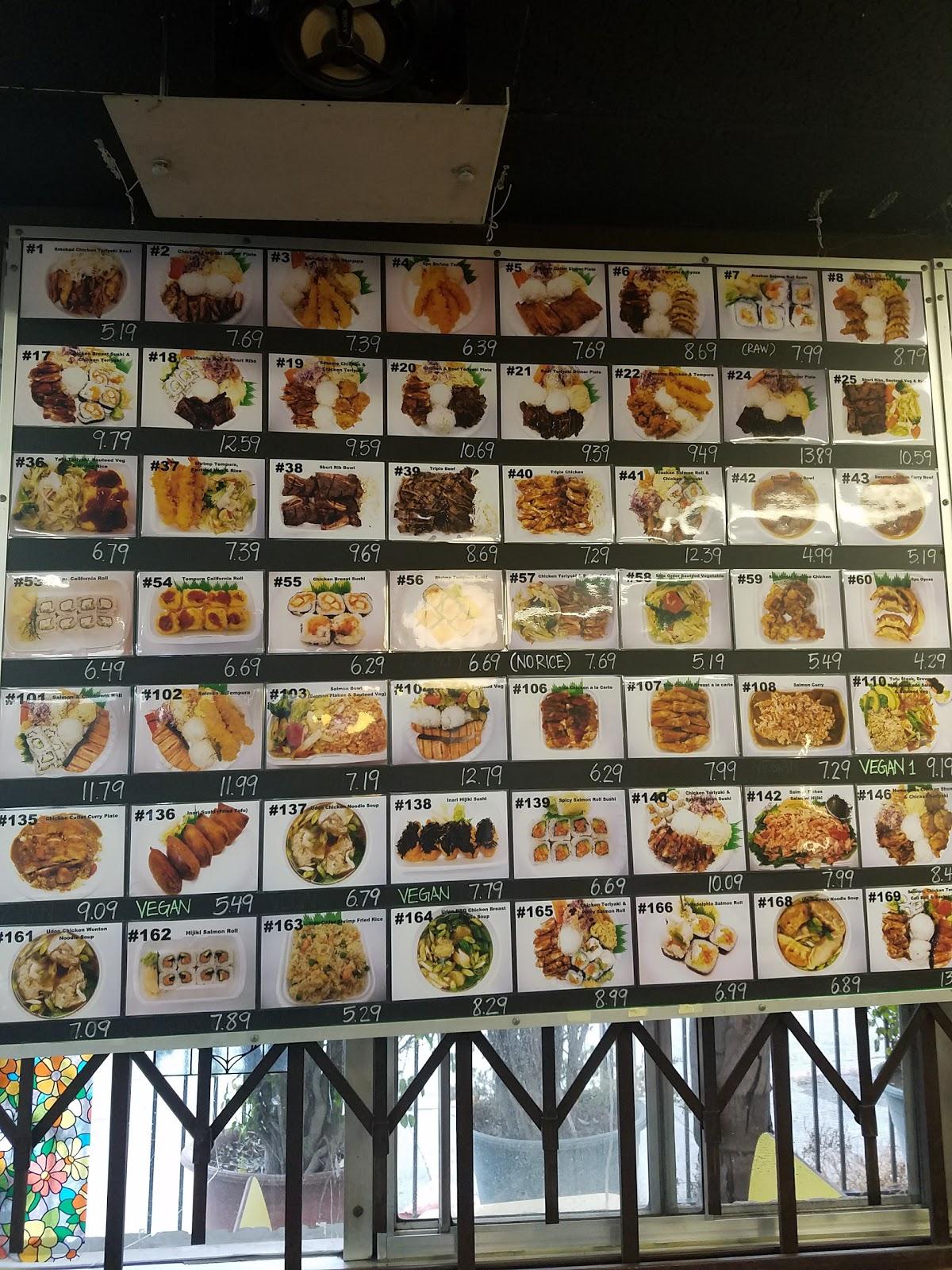 Menu at Sachi Teriyaki House restaurant, Los Angeles