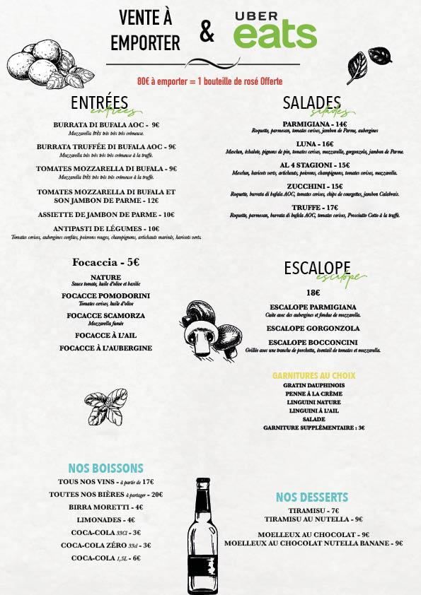 Menu at Cala Luna restaurant, Éragny, 291 Av. Roger Guichard