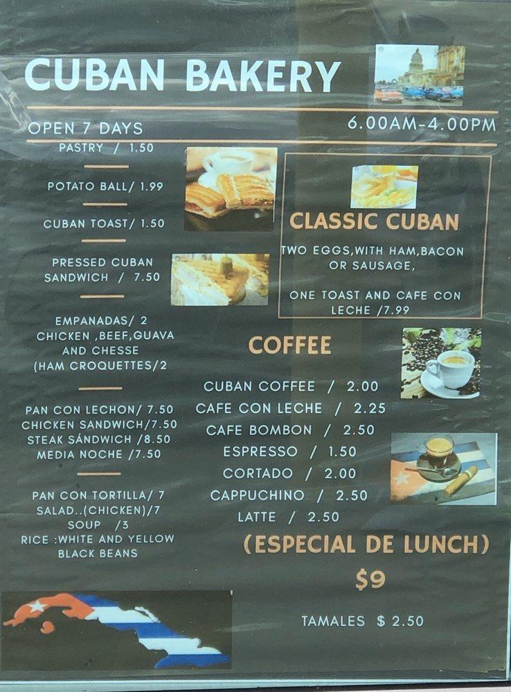 Menu at Henry's Cuban Cafe, Palm Bay