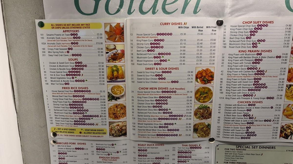 Menu at Golden Gate fast food, Ledbury