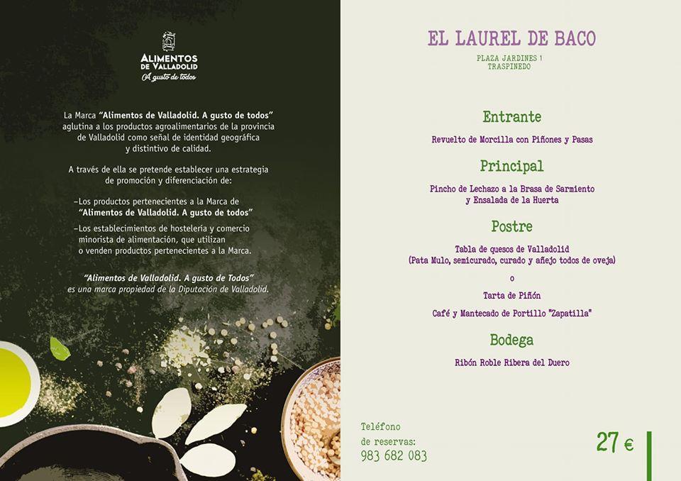 Menu at RESTAURANTE LAUREL DE BACO, Traspinedo