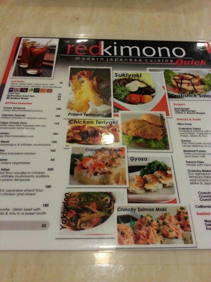 Menu at Red Kimono restaurant, Imus, G/ F Promenade. The District
