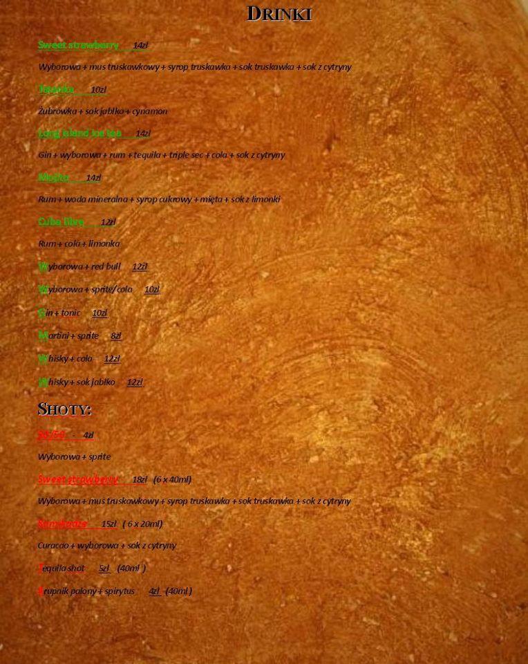 Menu at Venti restaurant, Sucha Beskidzka