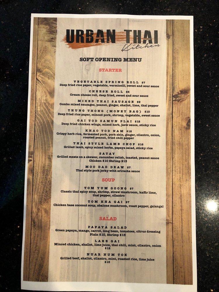 Menu at Urban Thai Kitchen restaurant, Katy