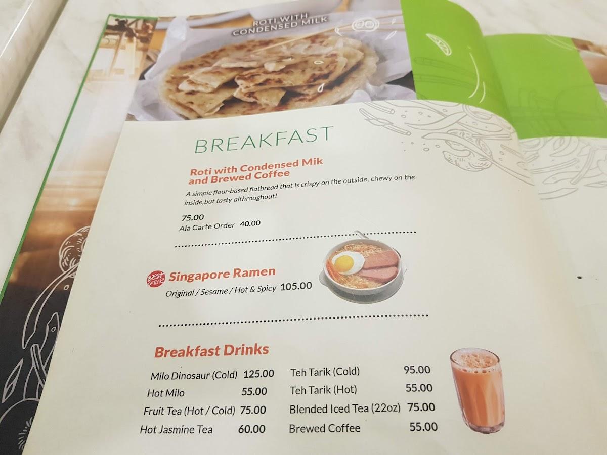 Menu at Bugis Singapore Street Food restaurant, Quezon City, 78 Nicanor ...