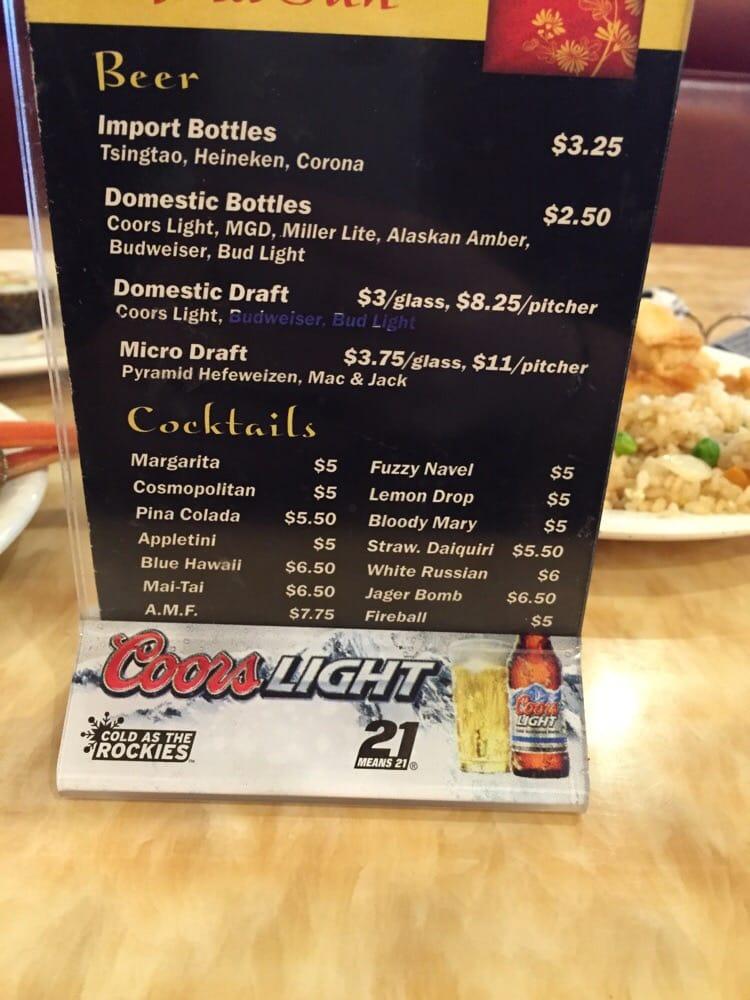 Menu at China Sun Buffet restaurant, Port Orchard