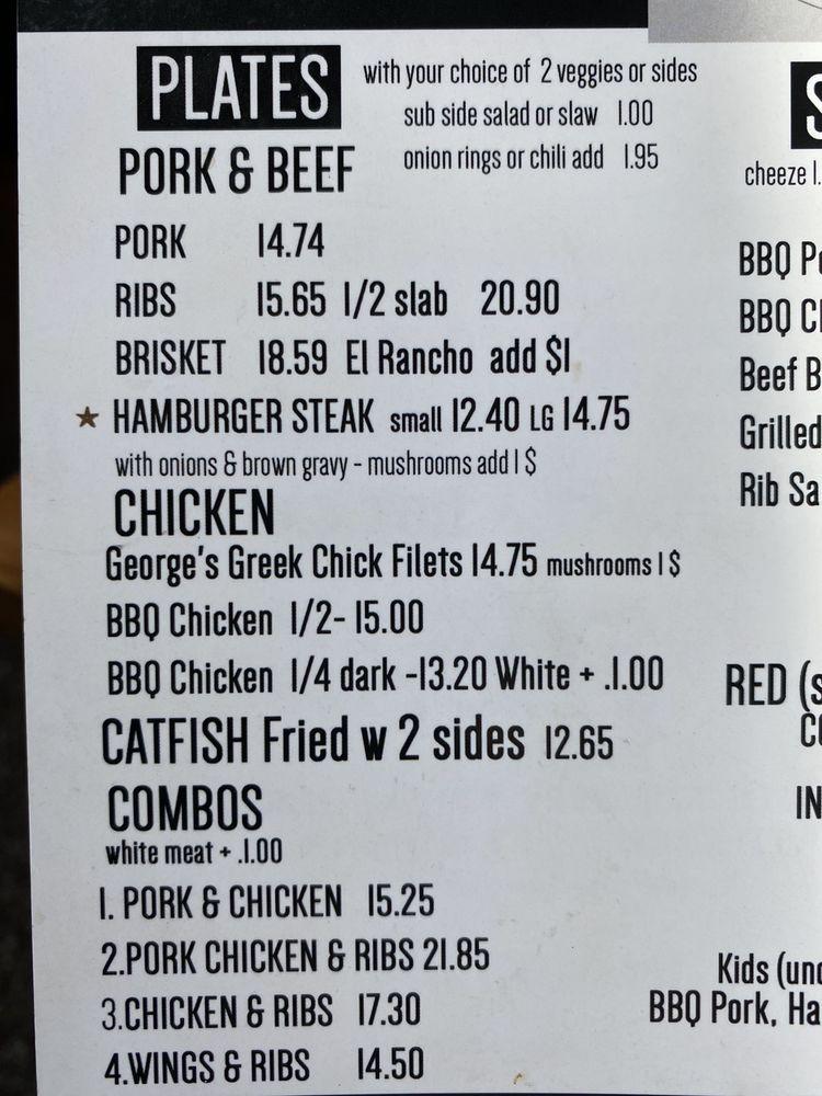 Menu at Demetri's BBQ, Homewood