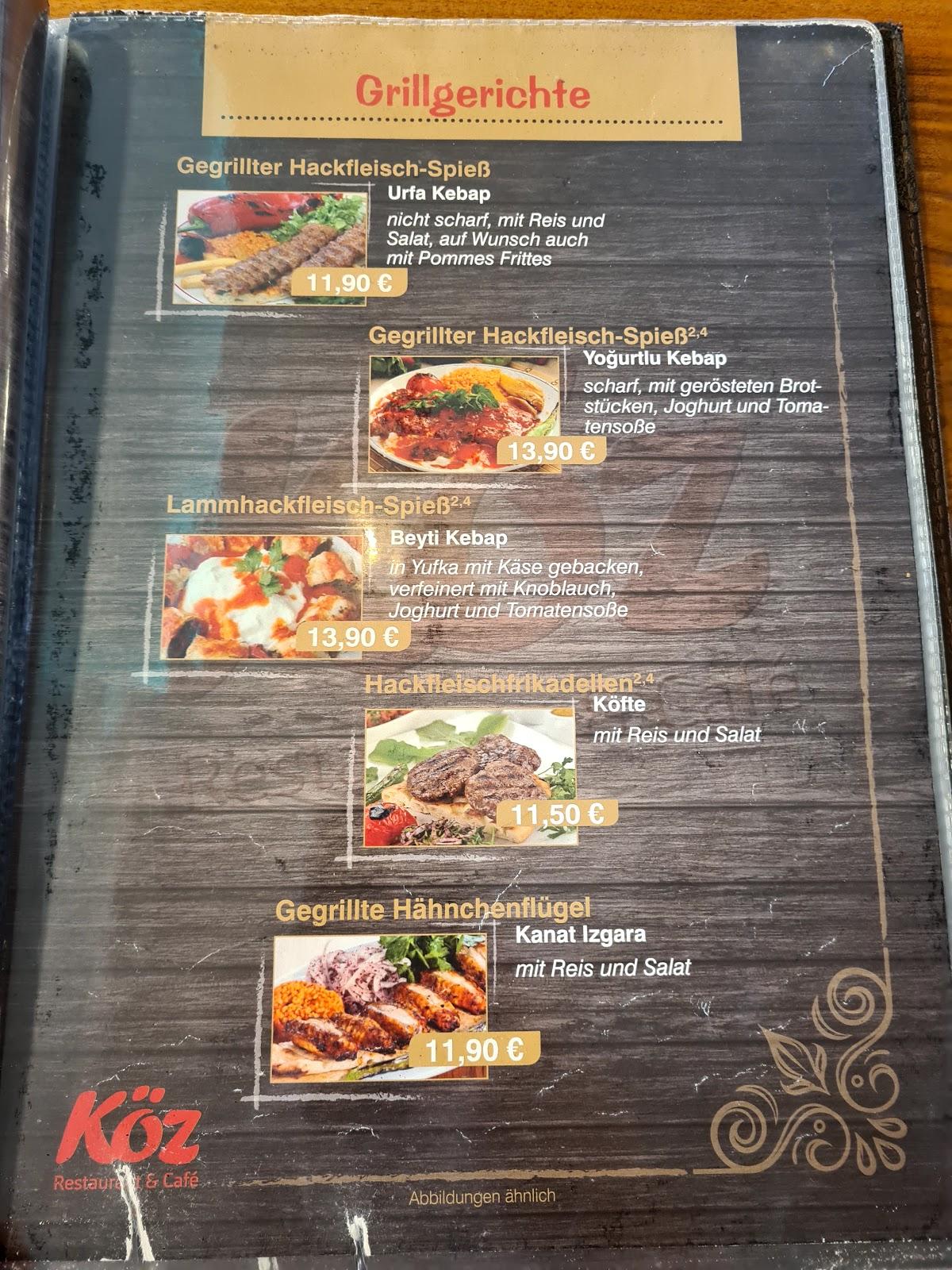 Speisekarte von Köz Restaurant & Café, Sindelfingen