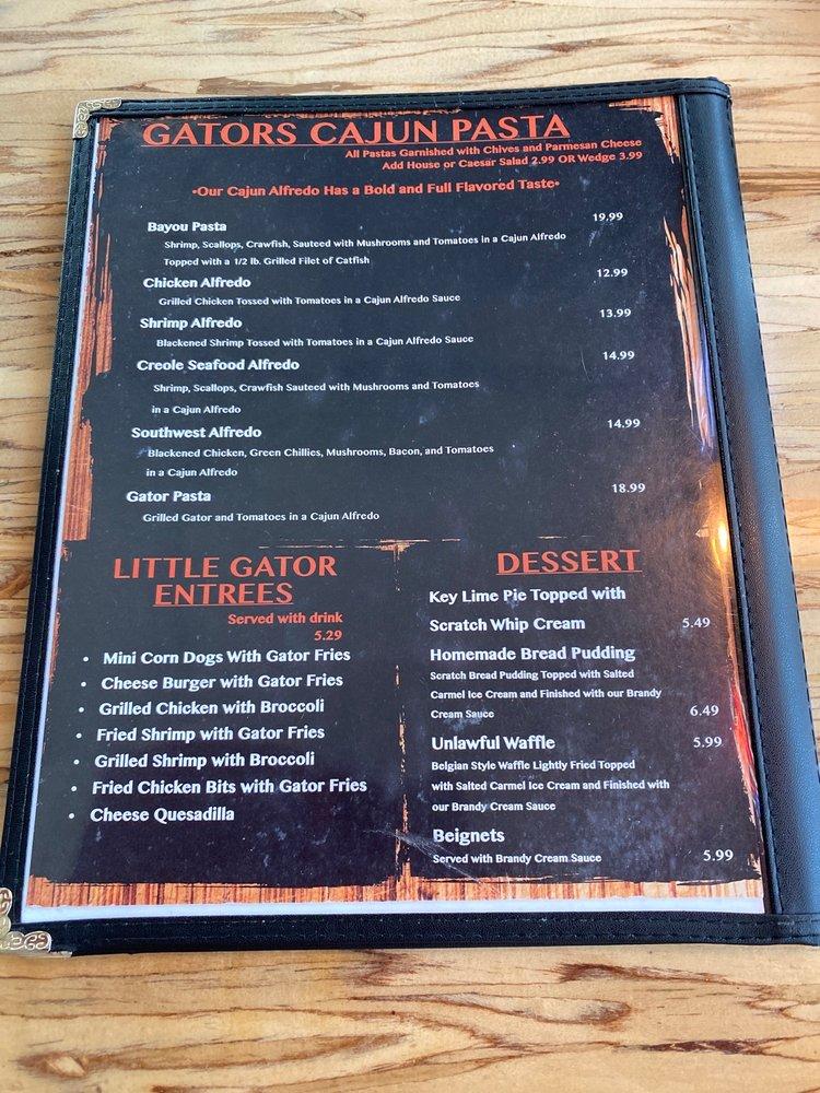 Menu at Lazy Gator pub & bar, Amarillo