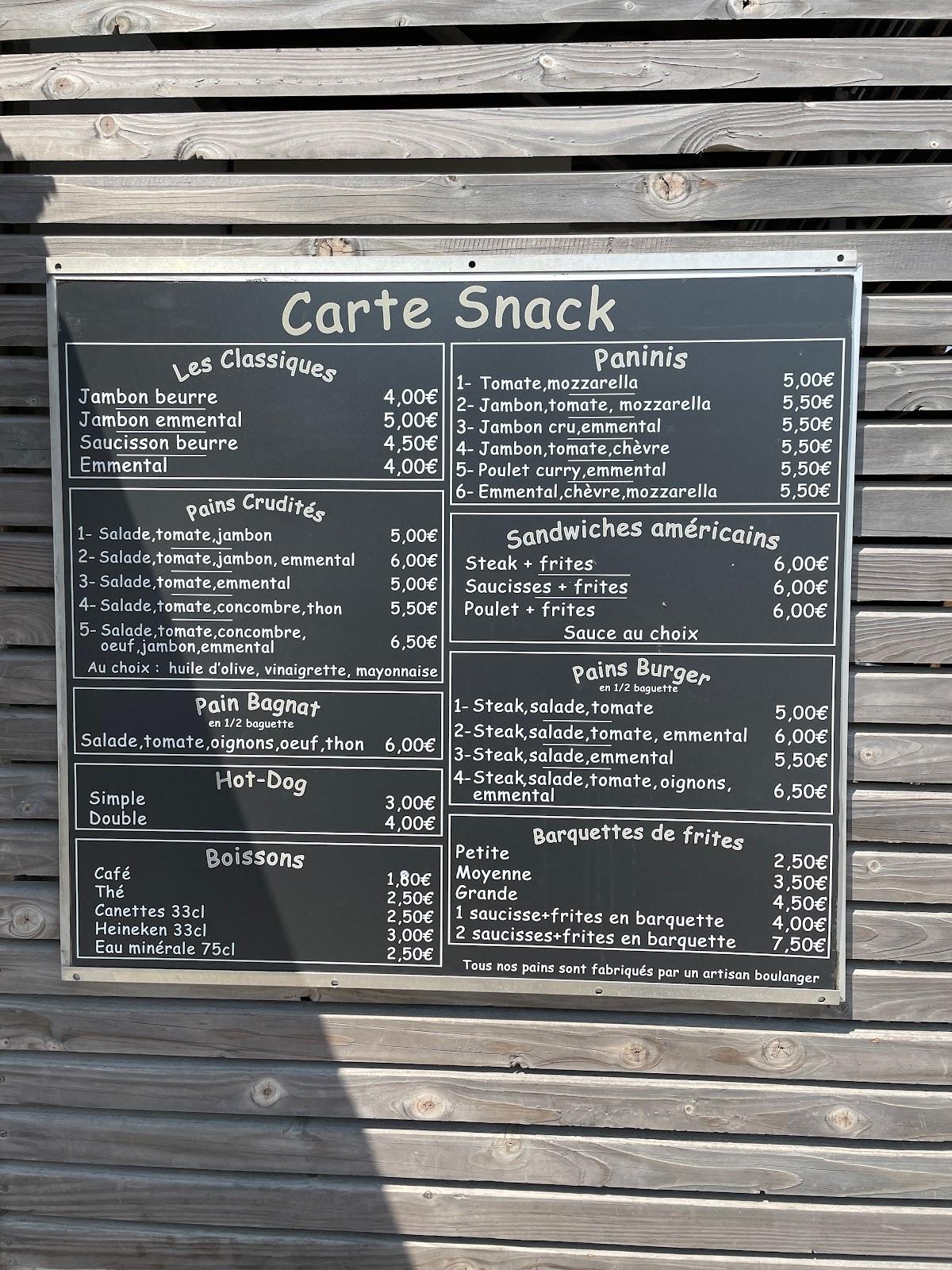Menu at Le Snack du Petit Travers restaurant, Mauguio