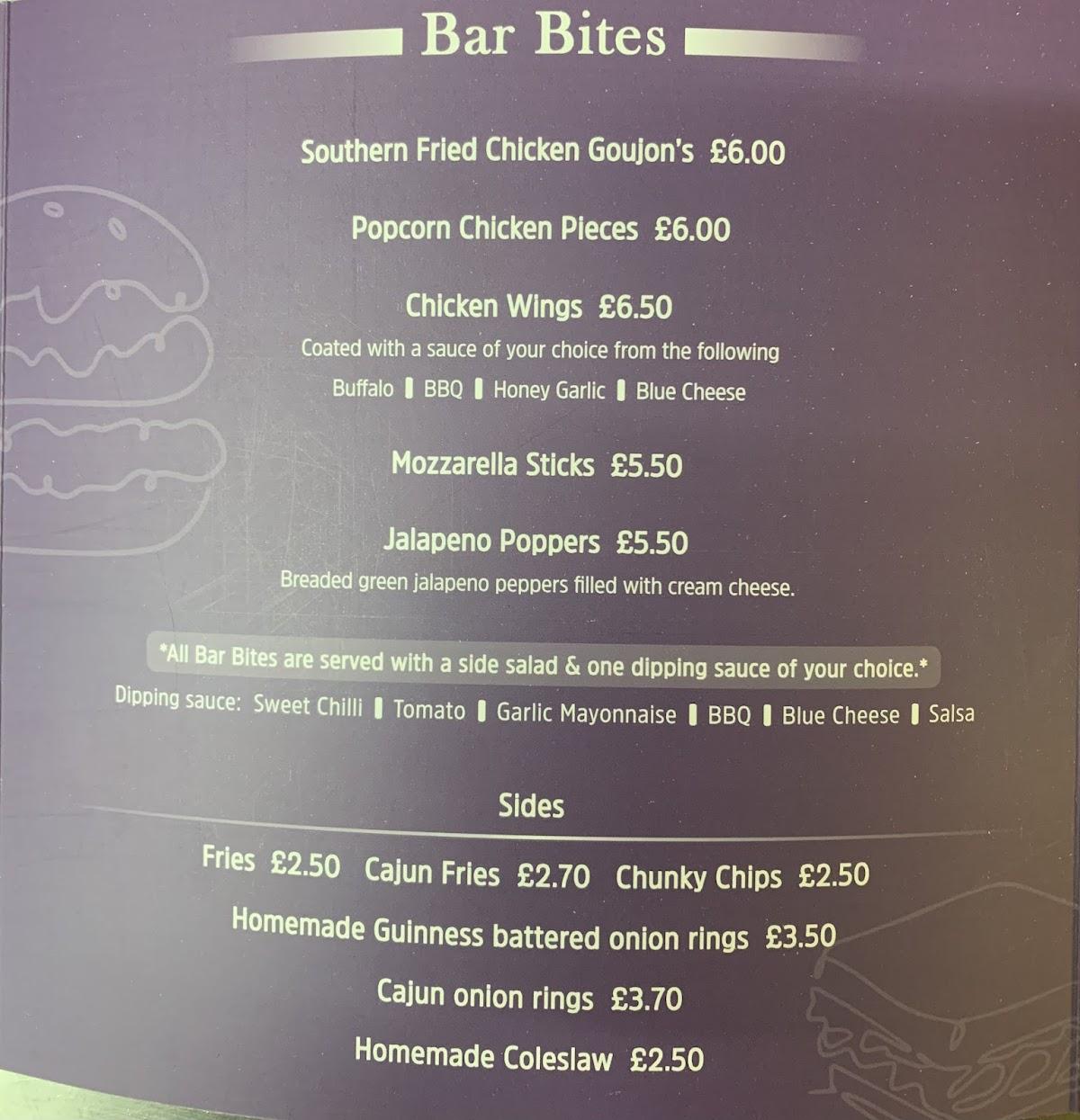 Menu at Royal Bar, Innellan