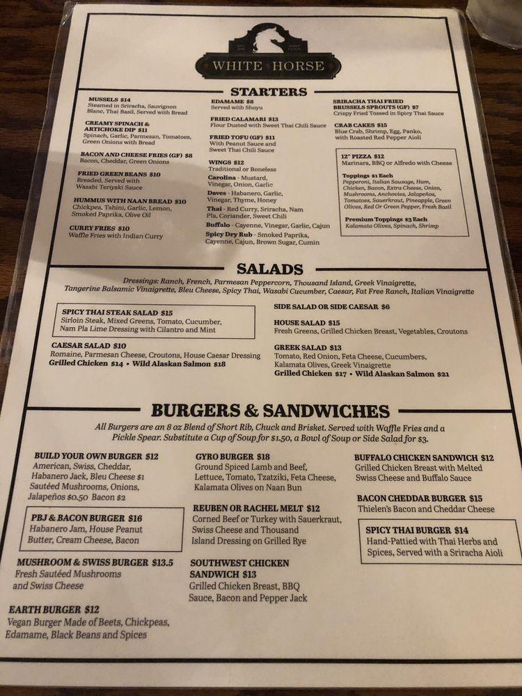 Menu at The White Horse Restaurant & Bar, St. Cloud, 809 W St Germain St