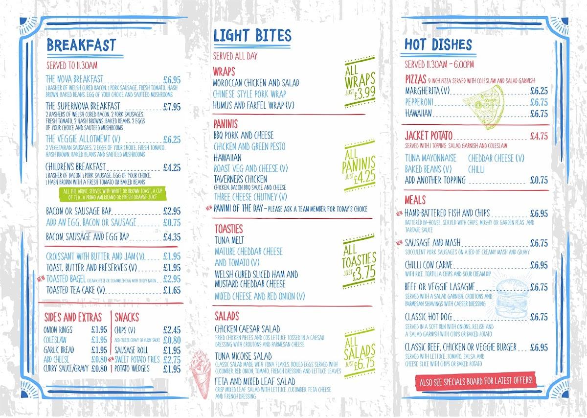 Menu at Beach Hut Cafe & Bar, Prestatyn, Beach Rd W