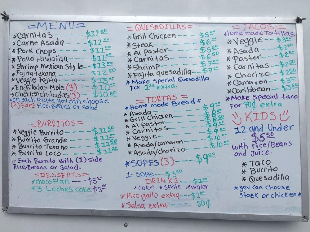 Menu at El Kiosko Mexican Cuisine restaurant, Summerville, 679 Lincoln Ave