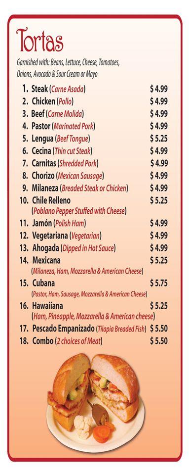 Menu at EL BURRITO EXPRESS,INC. restaurant, Lansing, Burnham Ave