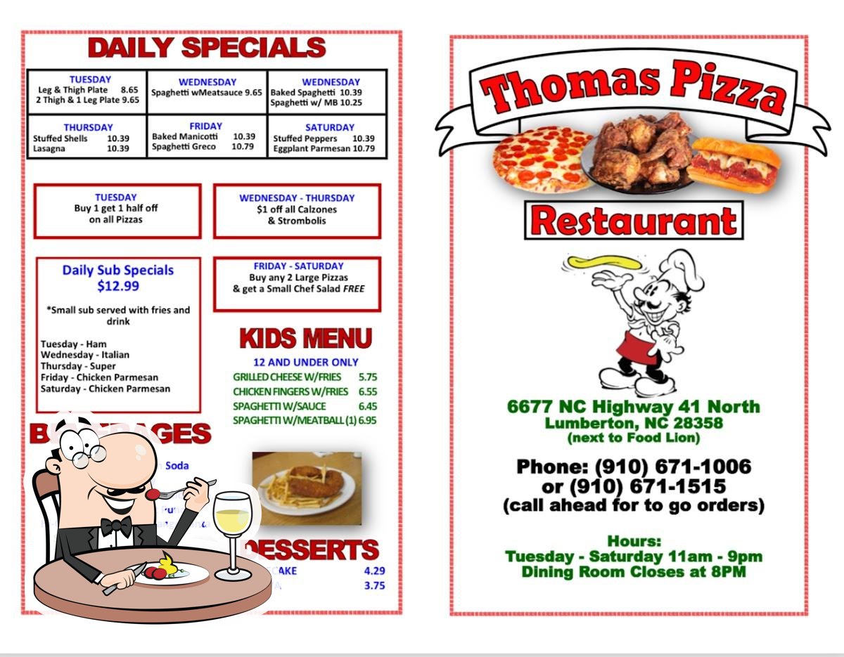 Thomas' Pizza & Subs, Lumberton - Restaurant menu, prices and reviews