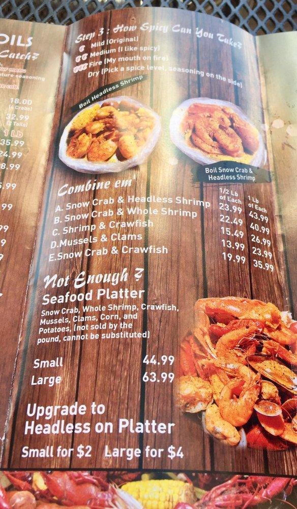 Menu at Crafty Crab restaurant, Minneapolis
