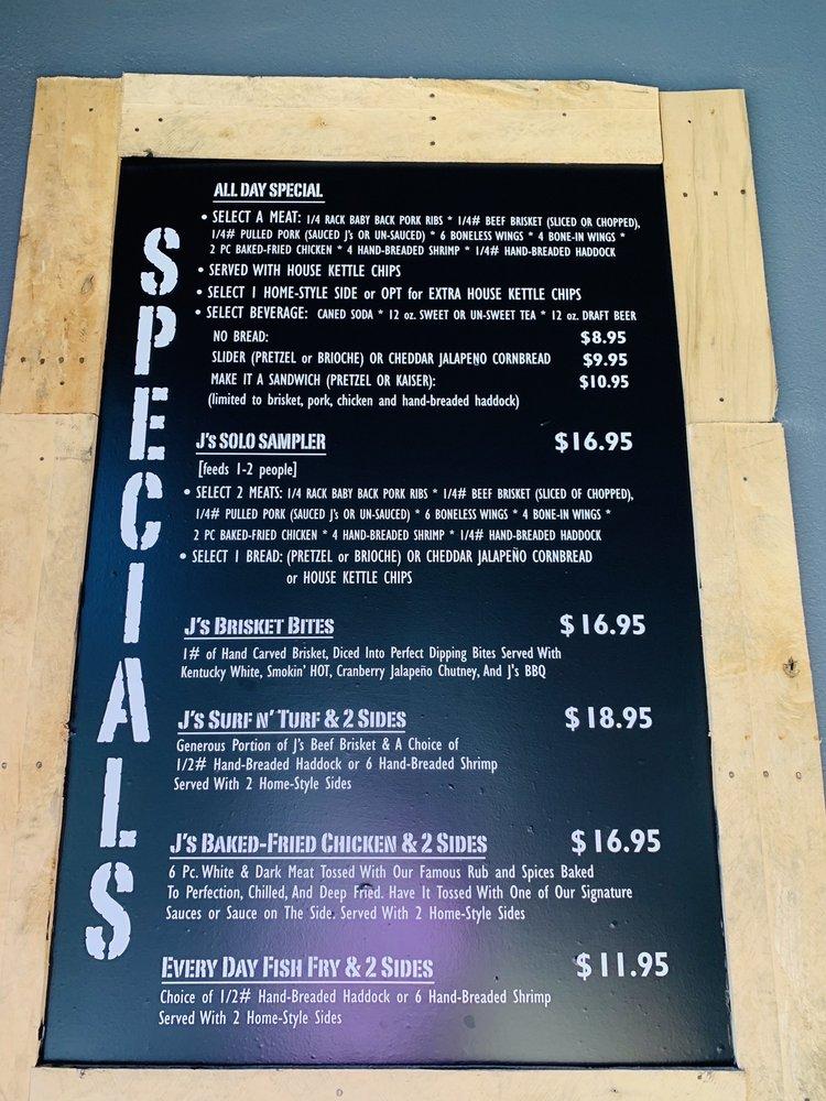 Menu at J's Bbq, Ripon, 333 Watson St