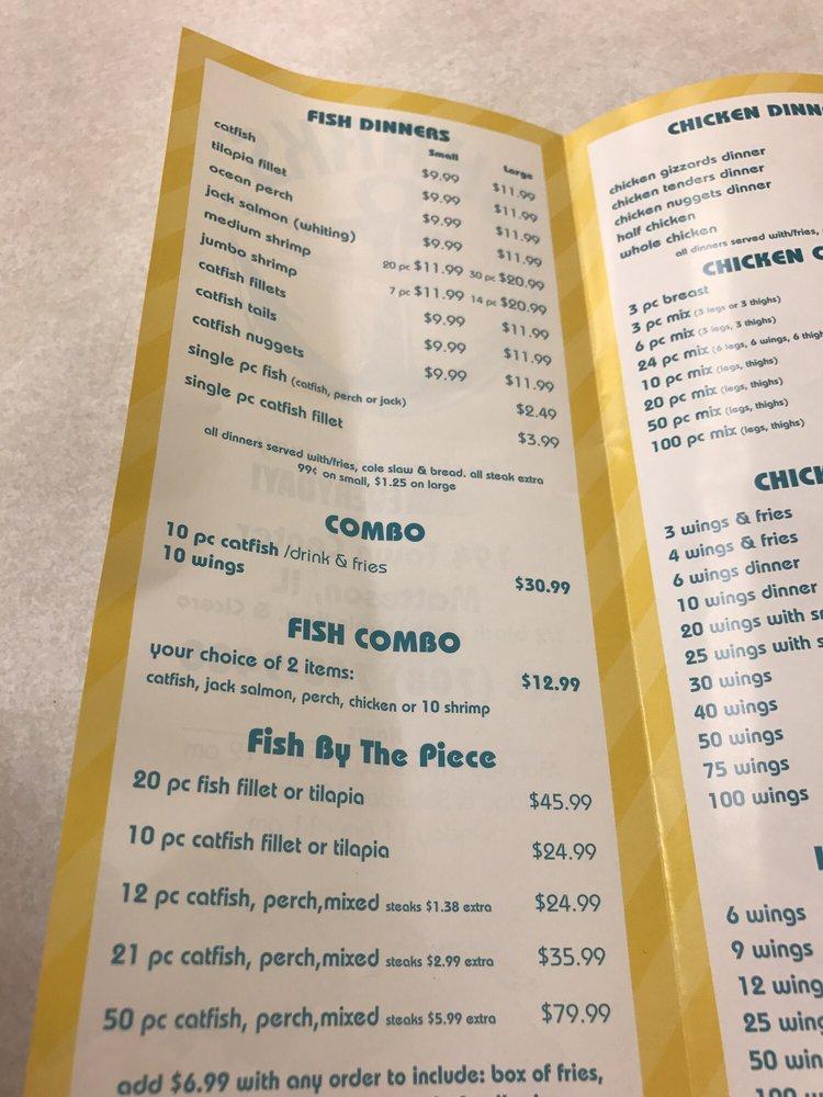 Menu at Shark Fish & Chicken restaurant, Matteson