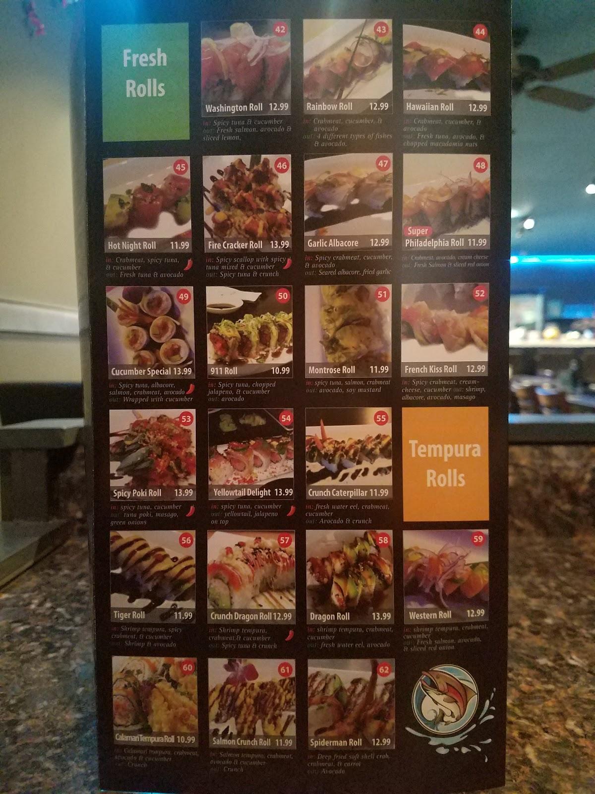 Menu at Shoyu Sushi Japanese Restaurant, Bakersfield, Mount Vernon Ave