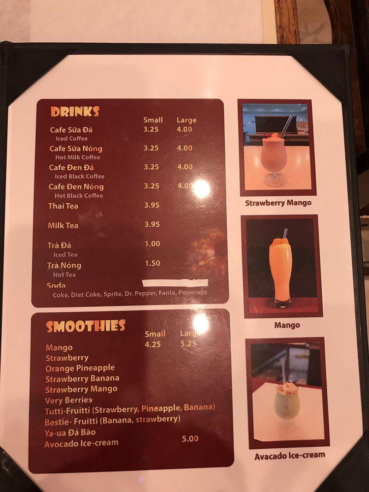 Menu at Tam's Restaurant, Garden Grove
