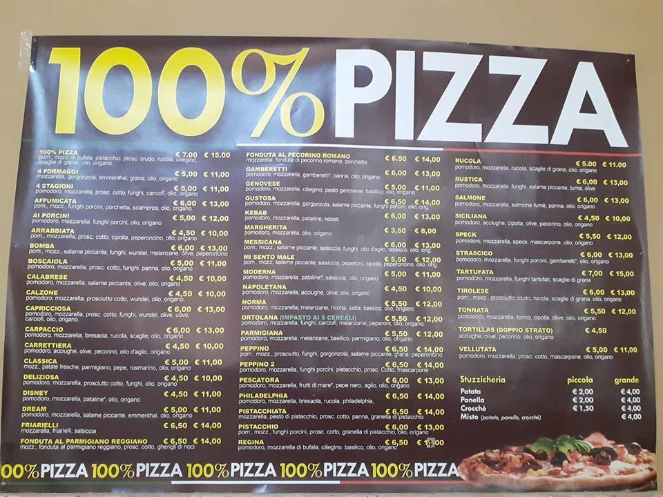 Menu at 100% Pizza pizzeria, San Cataldo