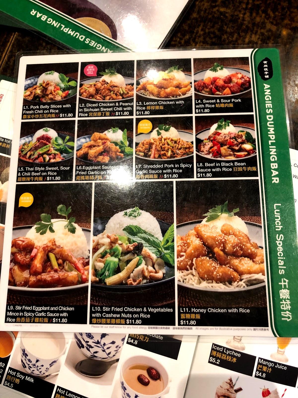 Menu at Angie's Dumpling Bar - Knox City, Wantirna South, 2210/425 ...