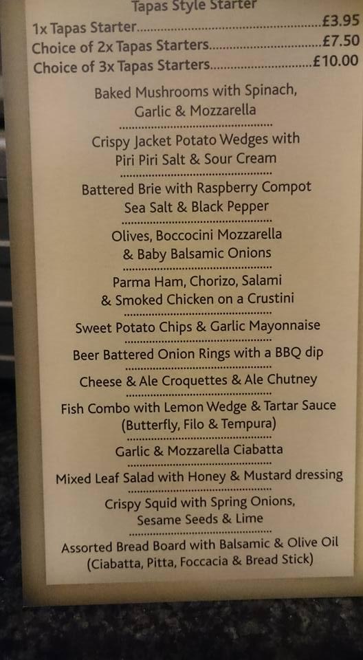 Menu at Dolphin Hotel pub & bar, Ilsington