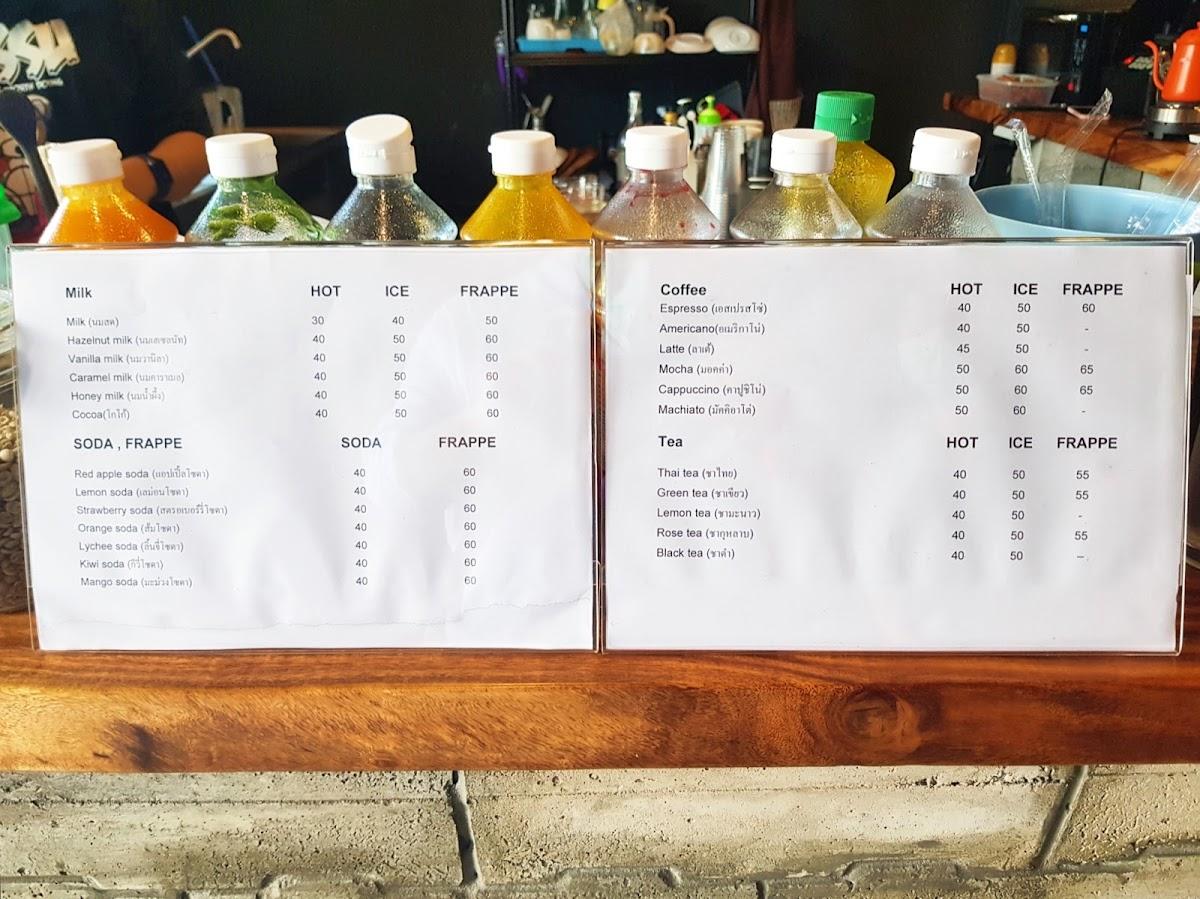 Menu at Hip Cafe and Rooftop Bar, Nai Mueang