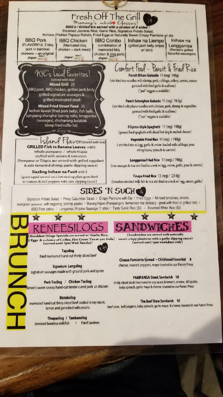 Menu at Only at Renee's ~ A Taste of Pampanga, Philippines restaurant ...
