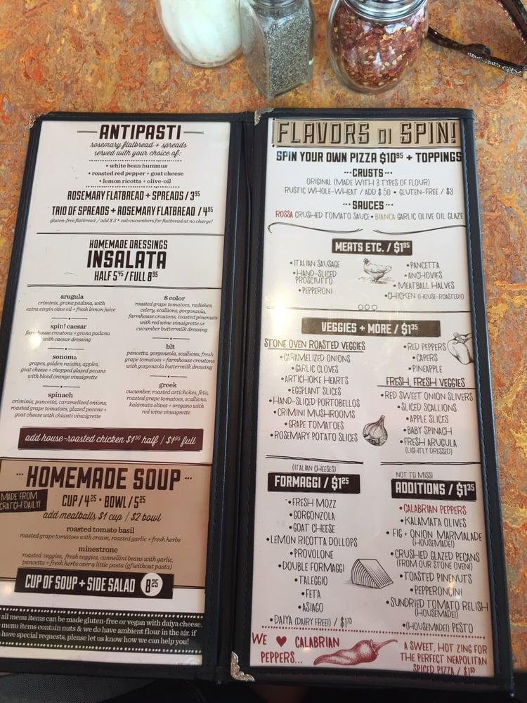 Menu at SPIN! Pizza pizzeria, Papillion, 248 Olson Dr