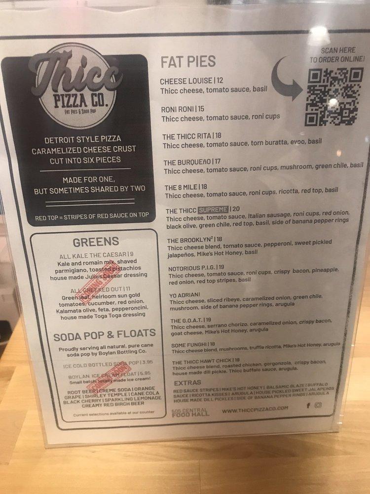 Menu at 505 Central Food Hall restaurant, Albuquerque
