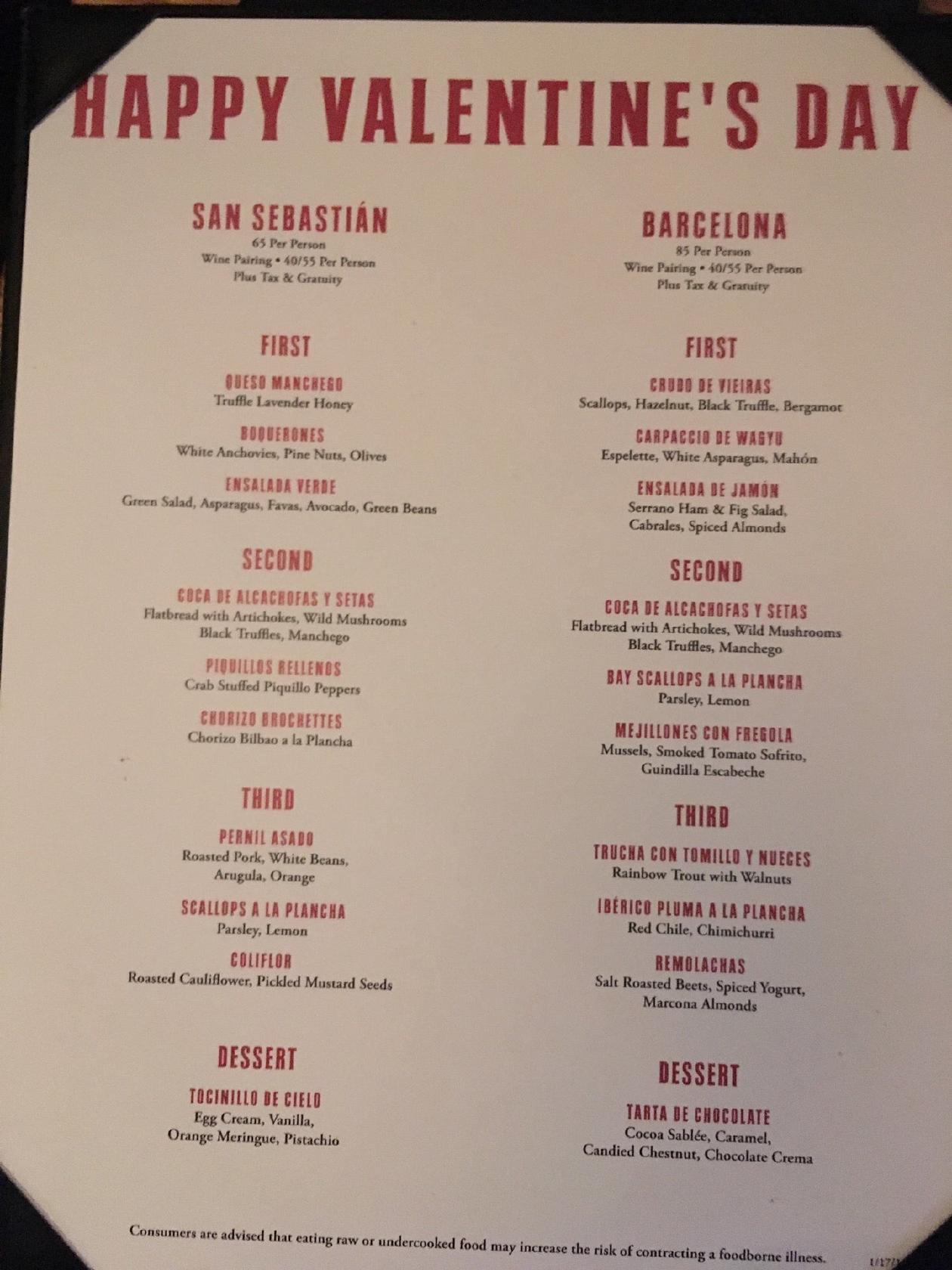 Menu at Amada pub & bar, Philadelphia