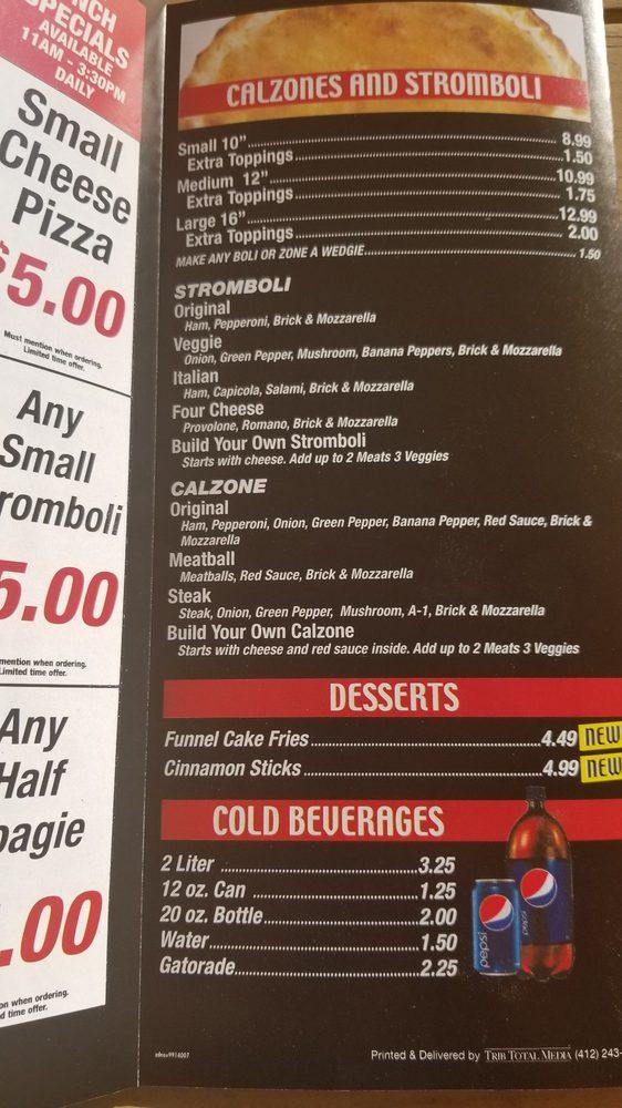 Menu at Gianni's Pizza - Center Twp. pizzeria, Monaca