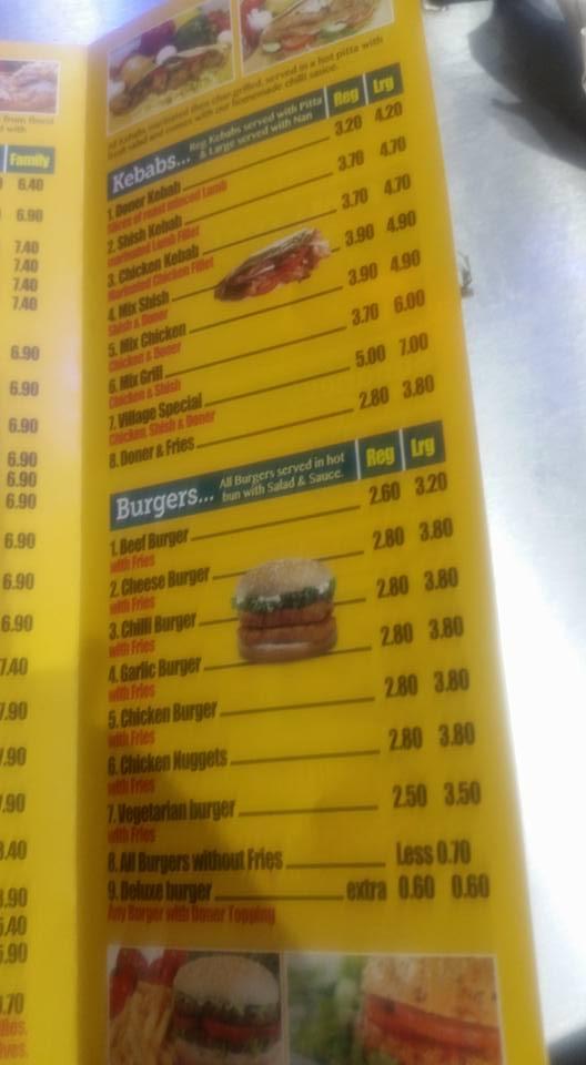Menu at Refreshment Village fast food, Preston