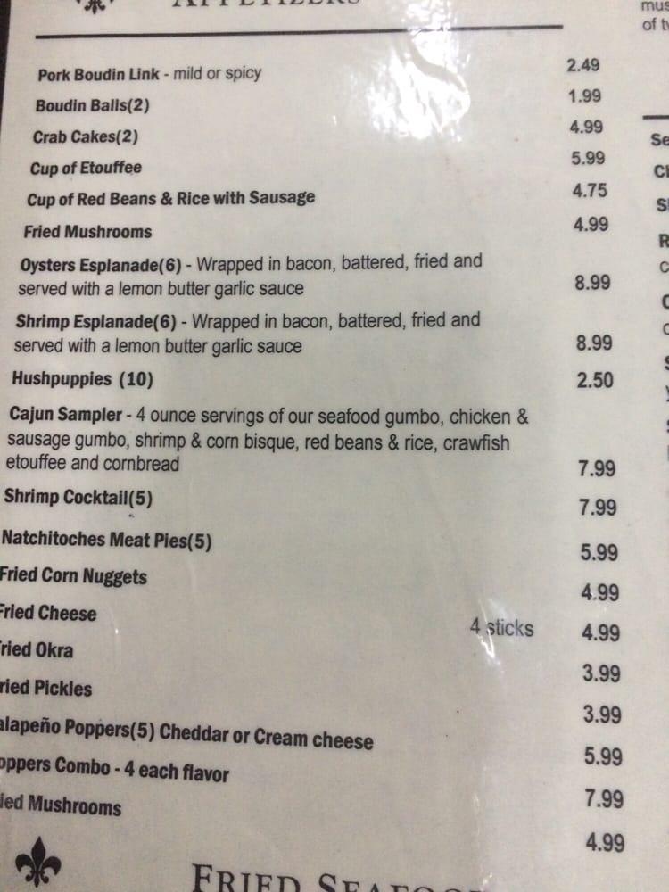 Menu at Abe's Cajun Market restaurant, Houston