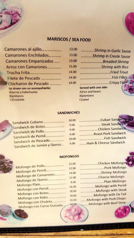 Menu at Ambar Restaurant, Sleepy Hollow
