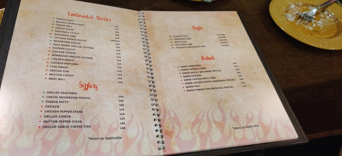Menu at Flames Restaurant, Kanpur
